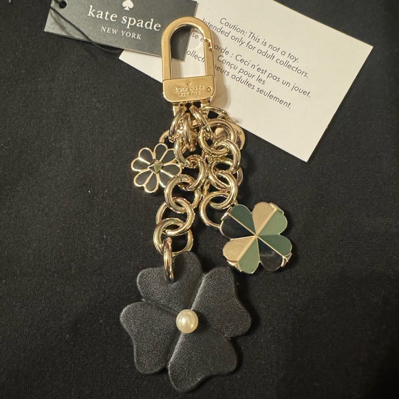 kate spade | Accessories | Kate Spade Black And Gold Floral Key Holder ...